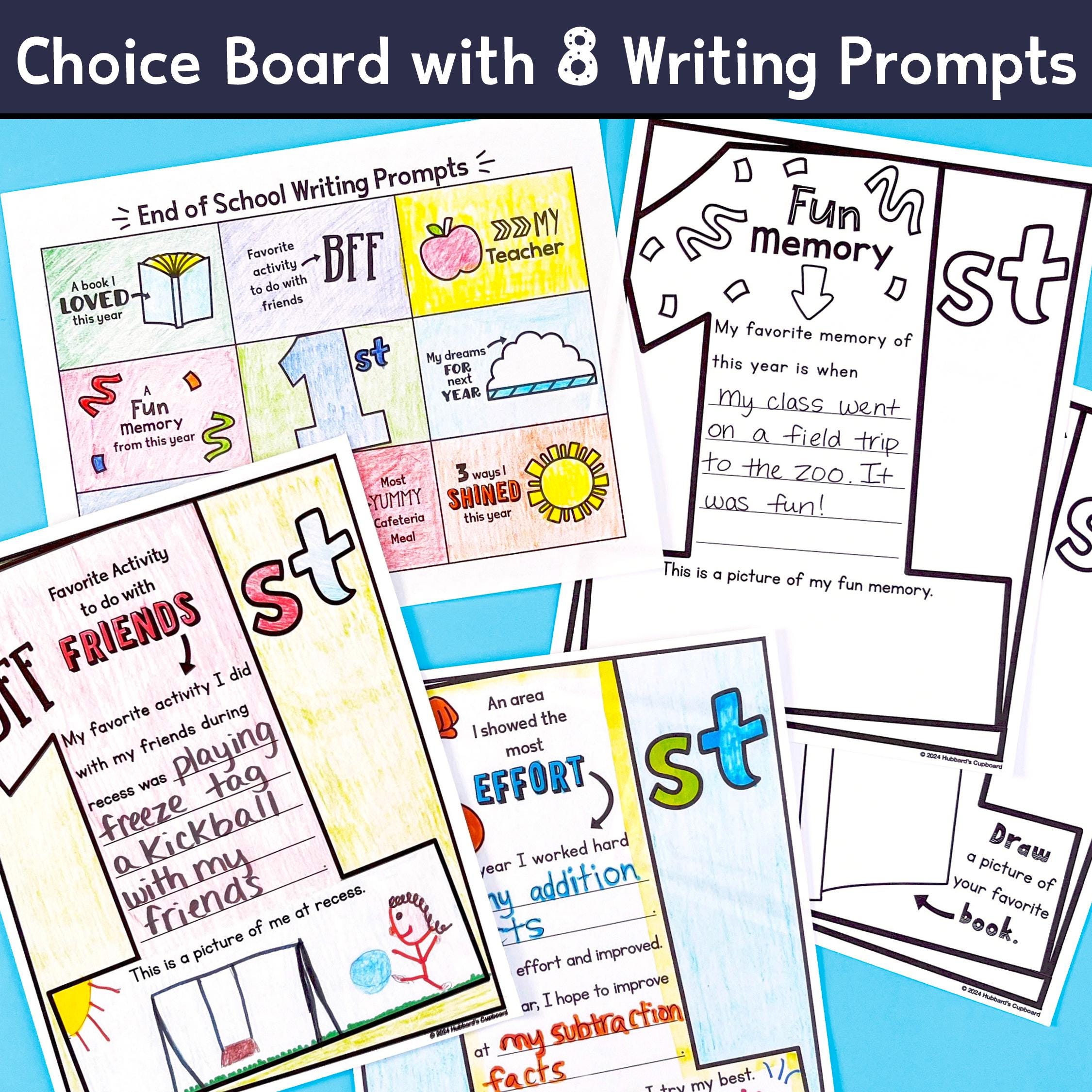 1st Grade End of Year Memory Book - Last Week or Day of School Activity ...