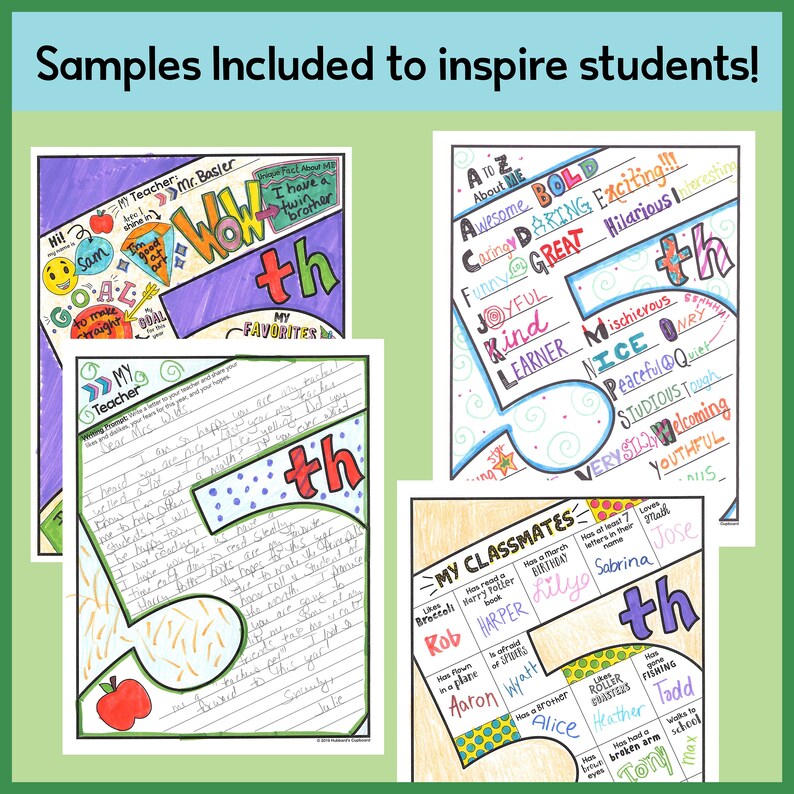 Back to School Activities - BTS Bulletin Board - 5th Grade All About Me ...
