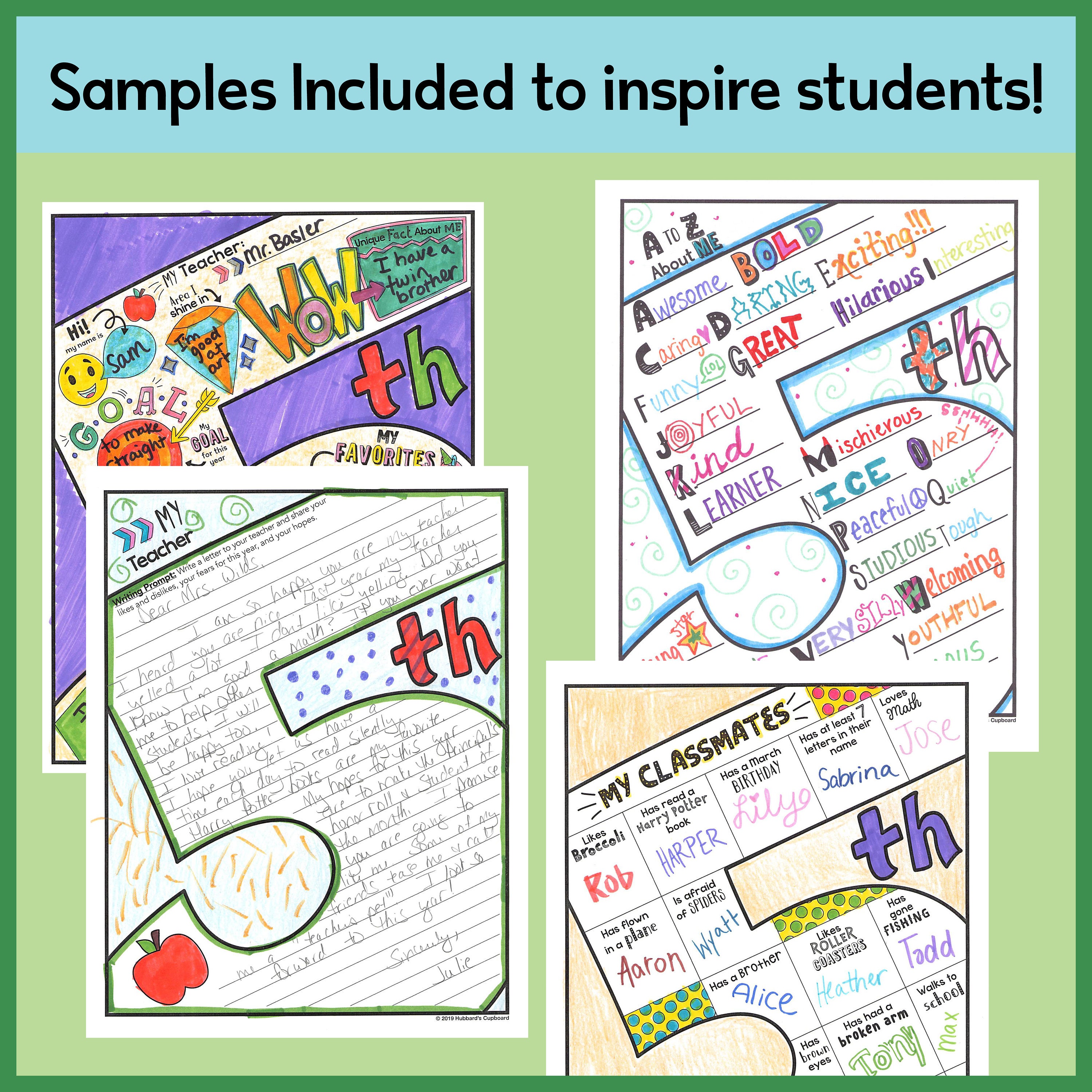 Back to School Activities - BTS Bulletin Board - 5th Grade All About Me ...