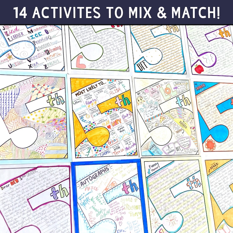 Last Week of School Activity - 5th Grade End of Year Memory Book ...