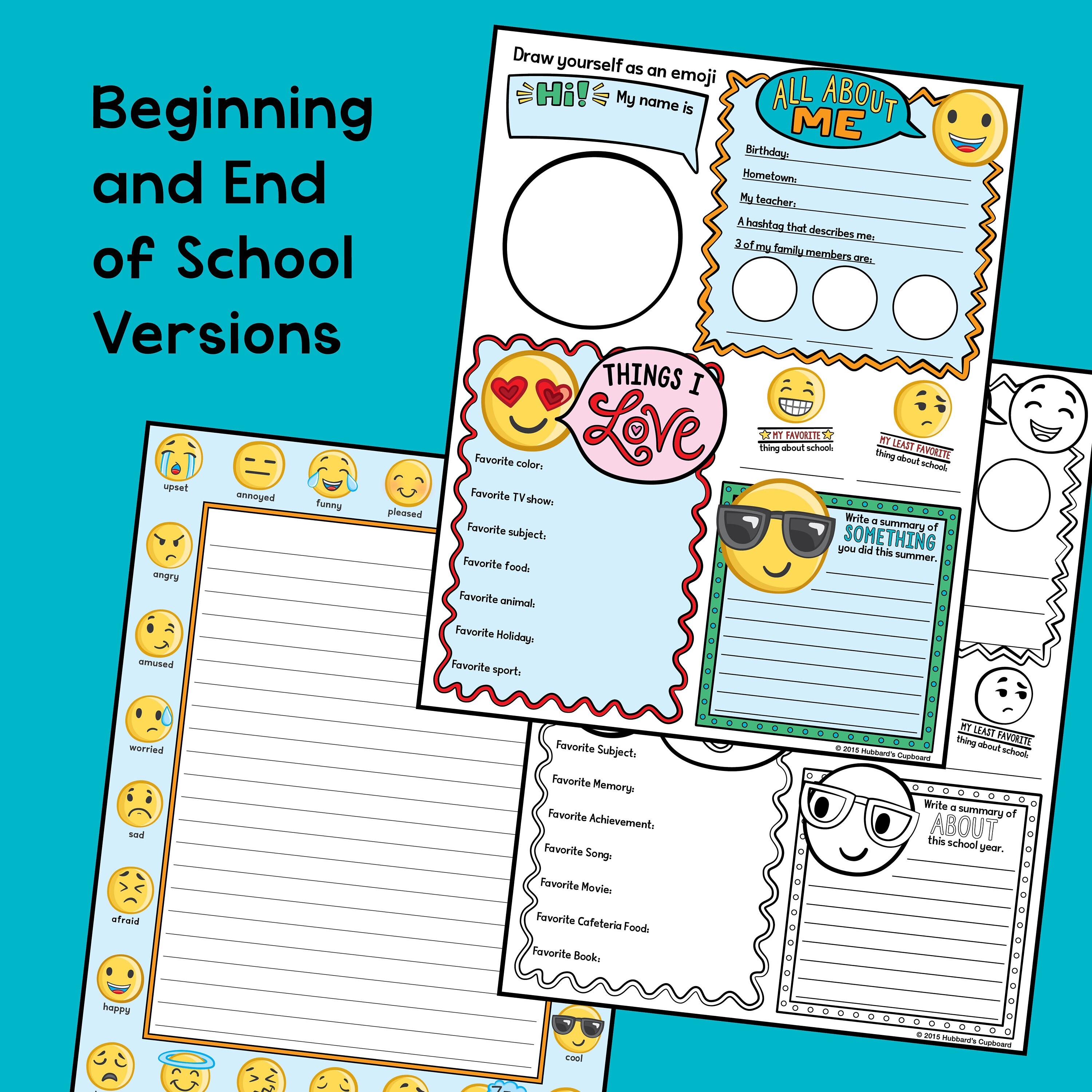 Emoji All About Me Worksheet, & Poster - Back to School Activities ...