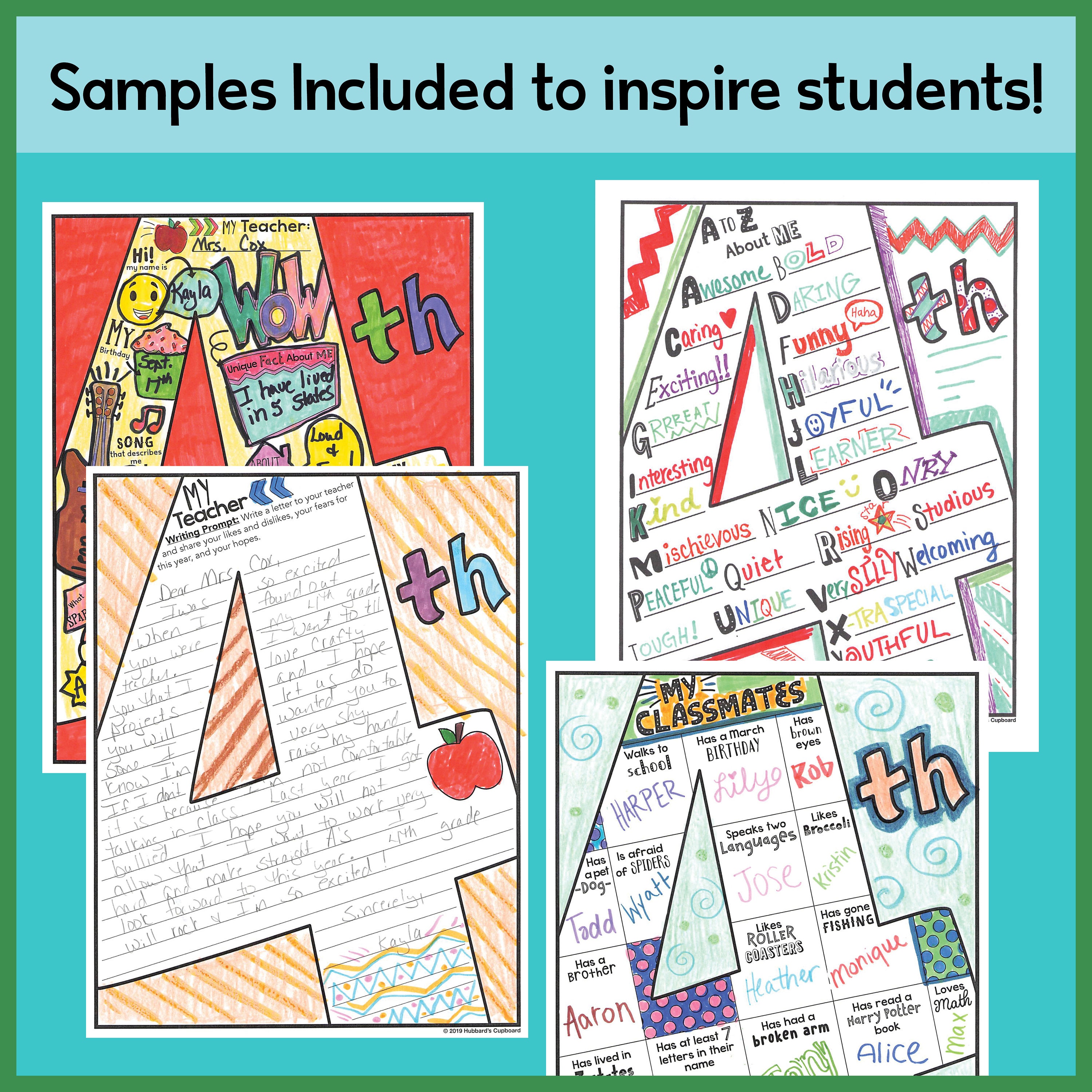 Back to School Activities - BTS Bulletin Board - 4th Grade All About Me ...