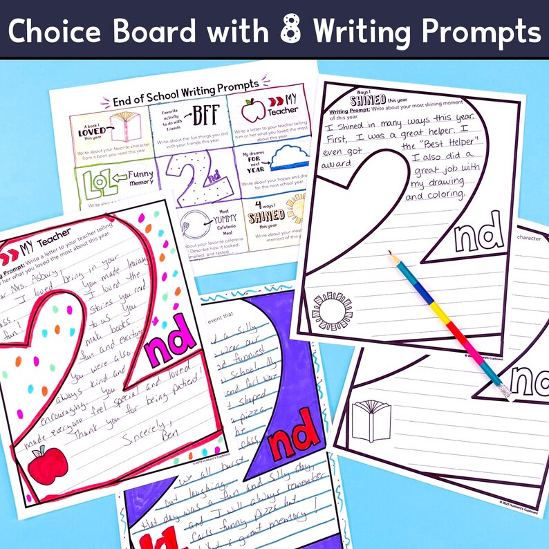 2nd Grade End of Year Memory Book - Last Week or Day of School Activity ...