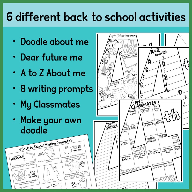 Back to School Activities - BTS Bulletin Board - 4th Grade All About Me ...