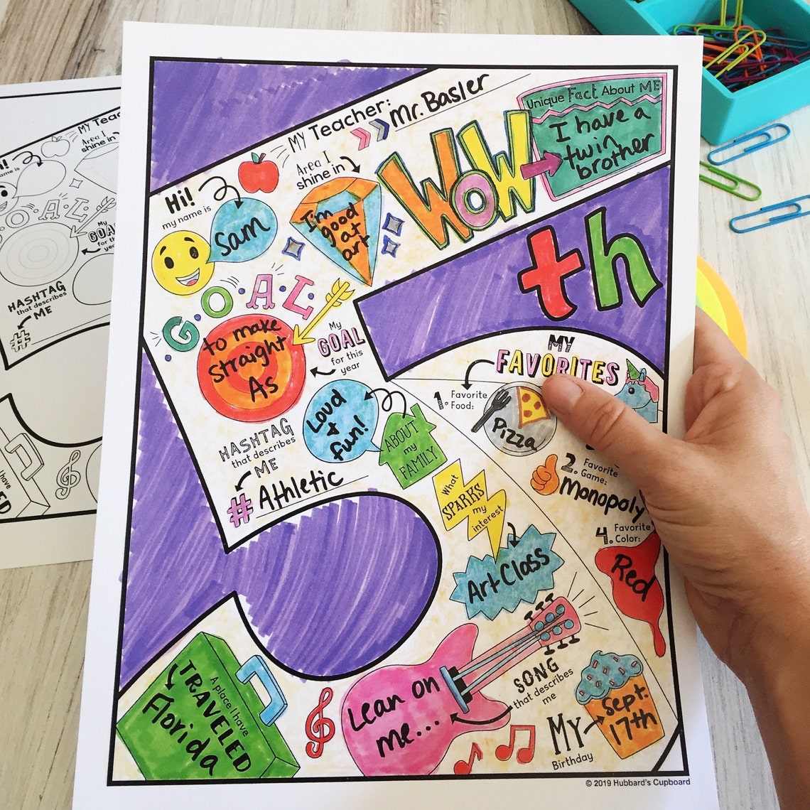 Back to School Activities - BTS Bulletin Board - 5th Grade All About Me ...