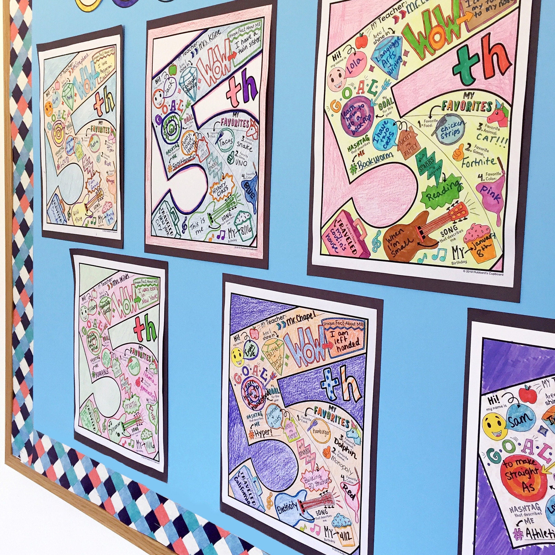 Back to School Activities - BTS Bulletin Board - 5th Grade All About Me ...