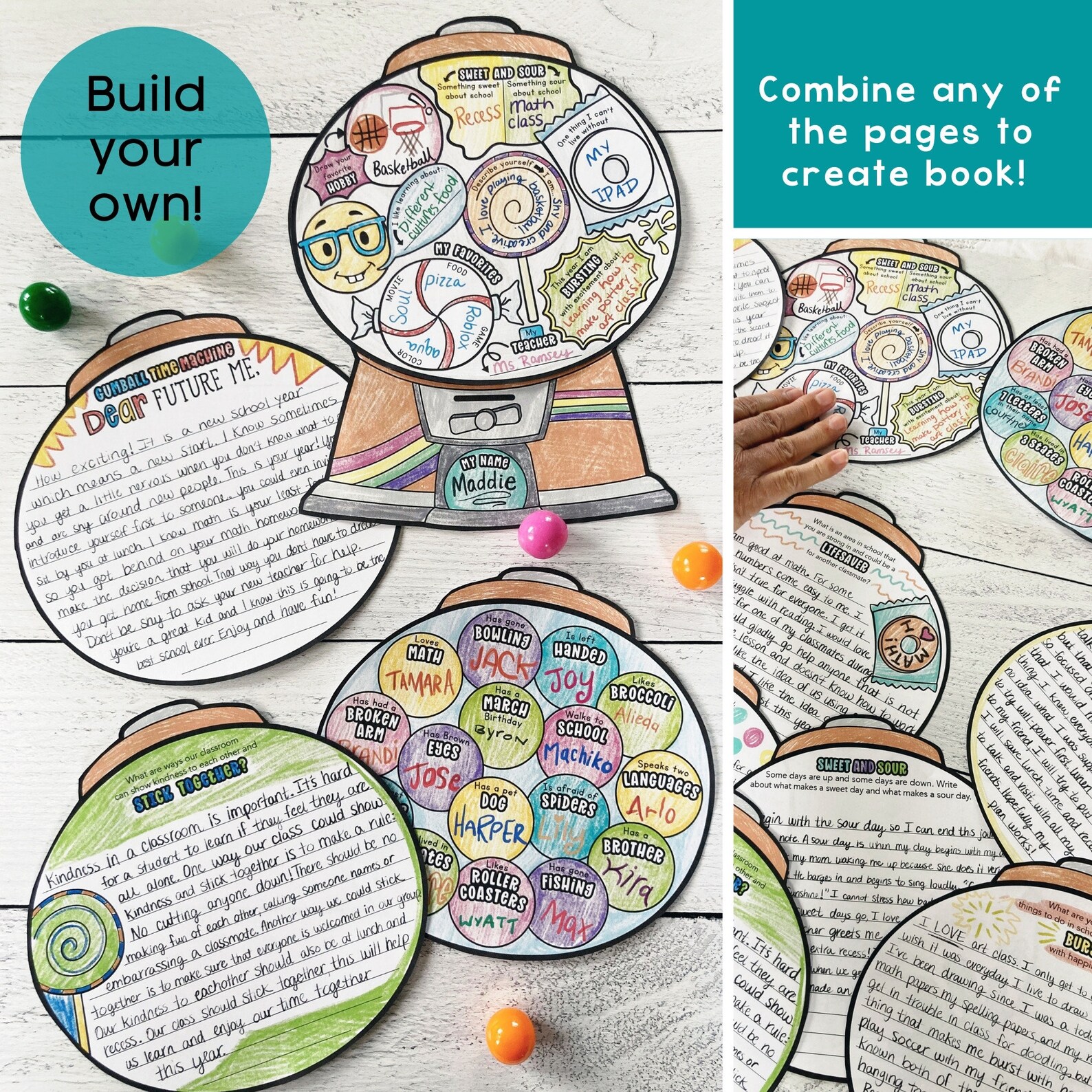 All About Me Gumball Candy, Worksheet, Poster, & Book - Welcome Back to ...