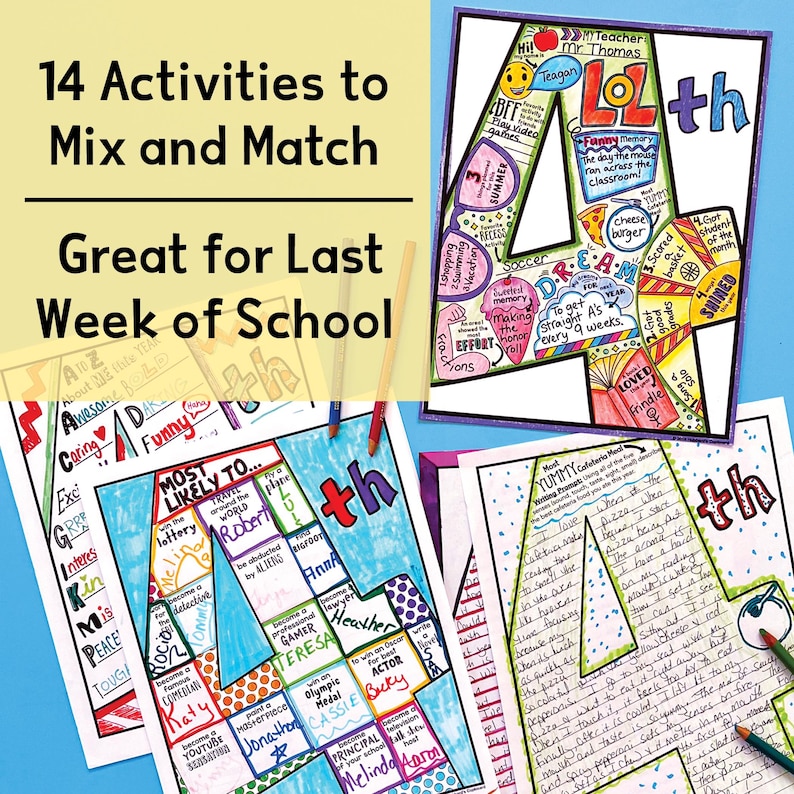 Last Week of School Activity - 4th Grade End of Year Memory Book ...