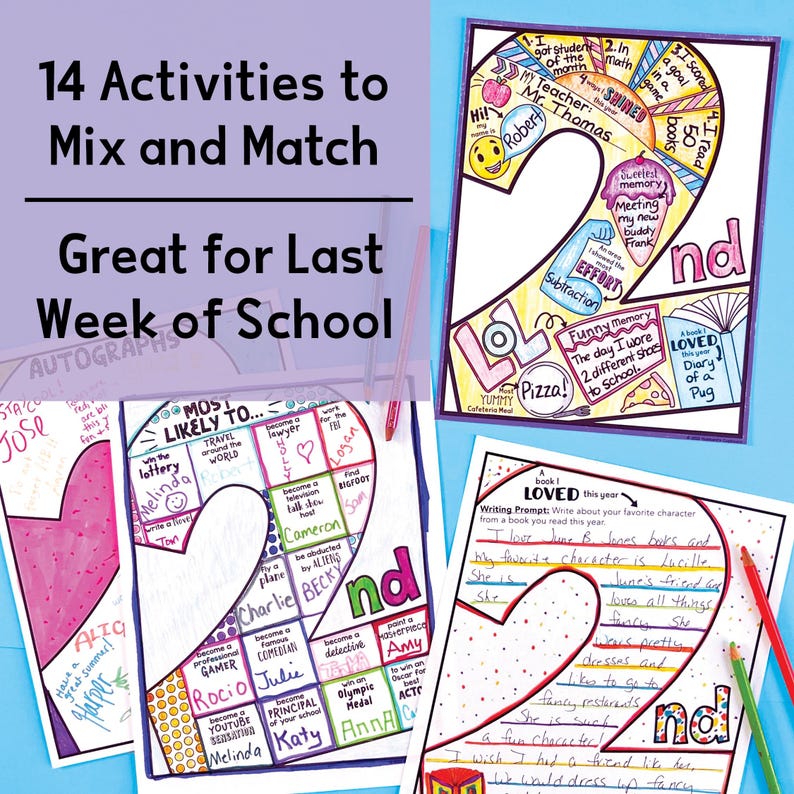 2nd Grade End of Year Memory Book - Last Week or Day of School Activity ...