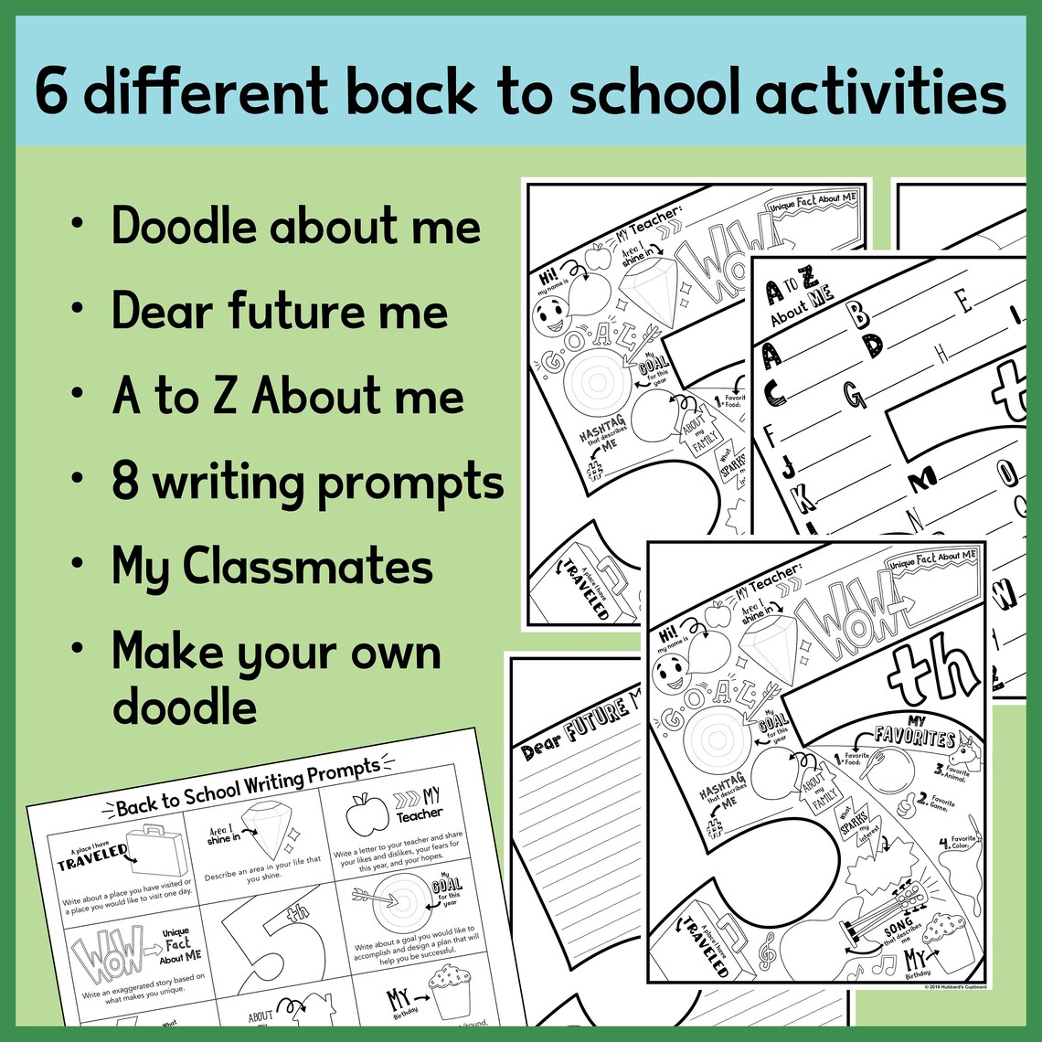 Back to School Activities - BTS Bulletin Board - 5th Grade All About Me ...