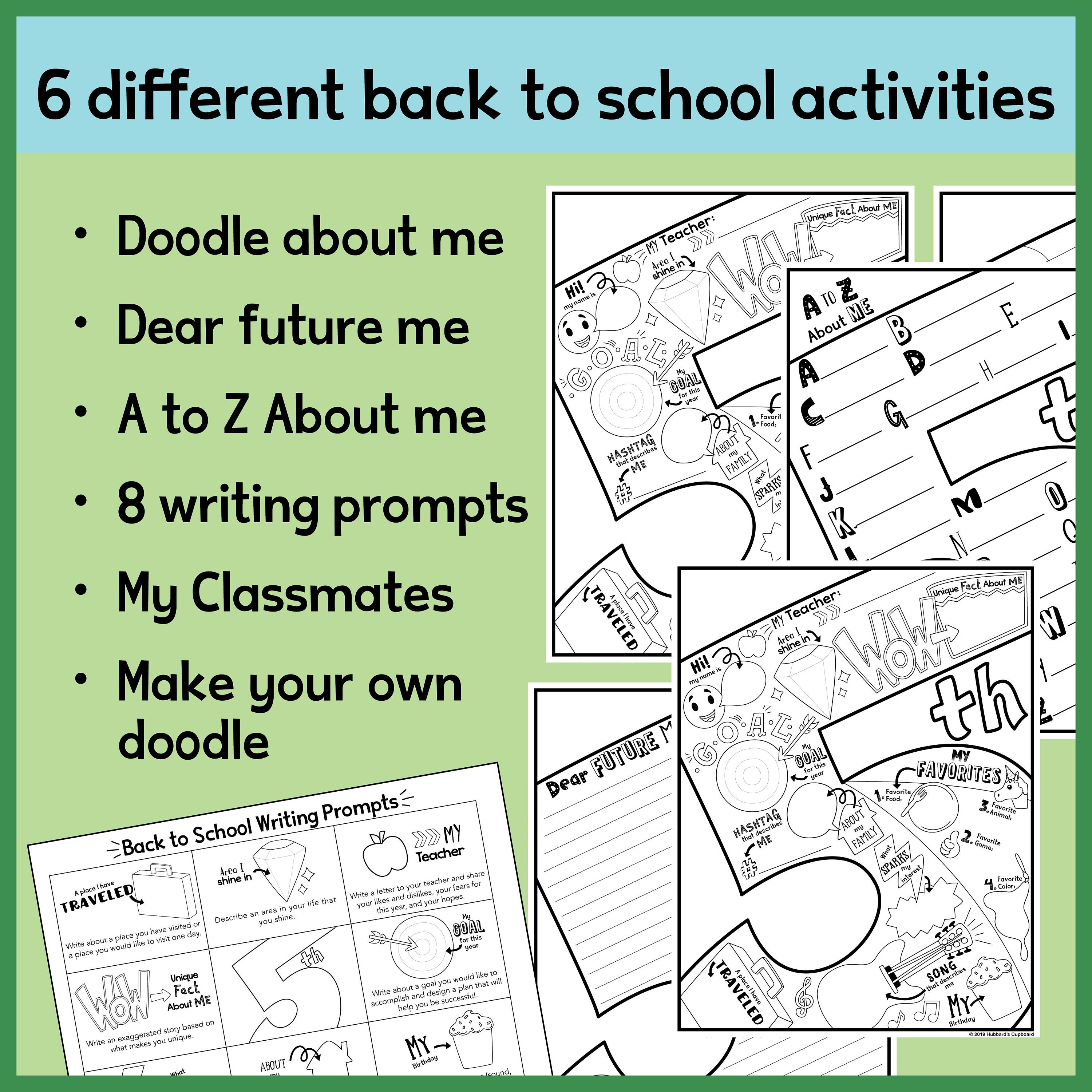 Back to School Activities - BTS Bulletin Board - 5th Grade All About Me ...