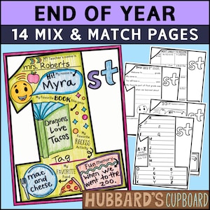 1st Grade End of Year Memory Book - Last Week or Day of School Activity ...