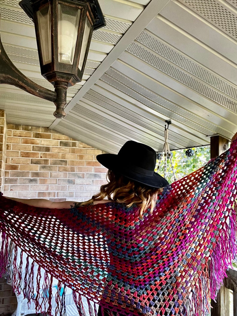 Rainbow Shawl - Etsy