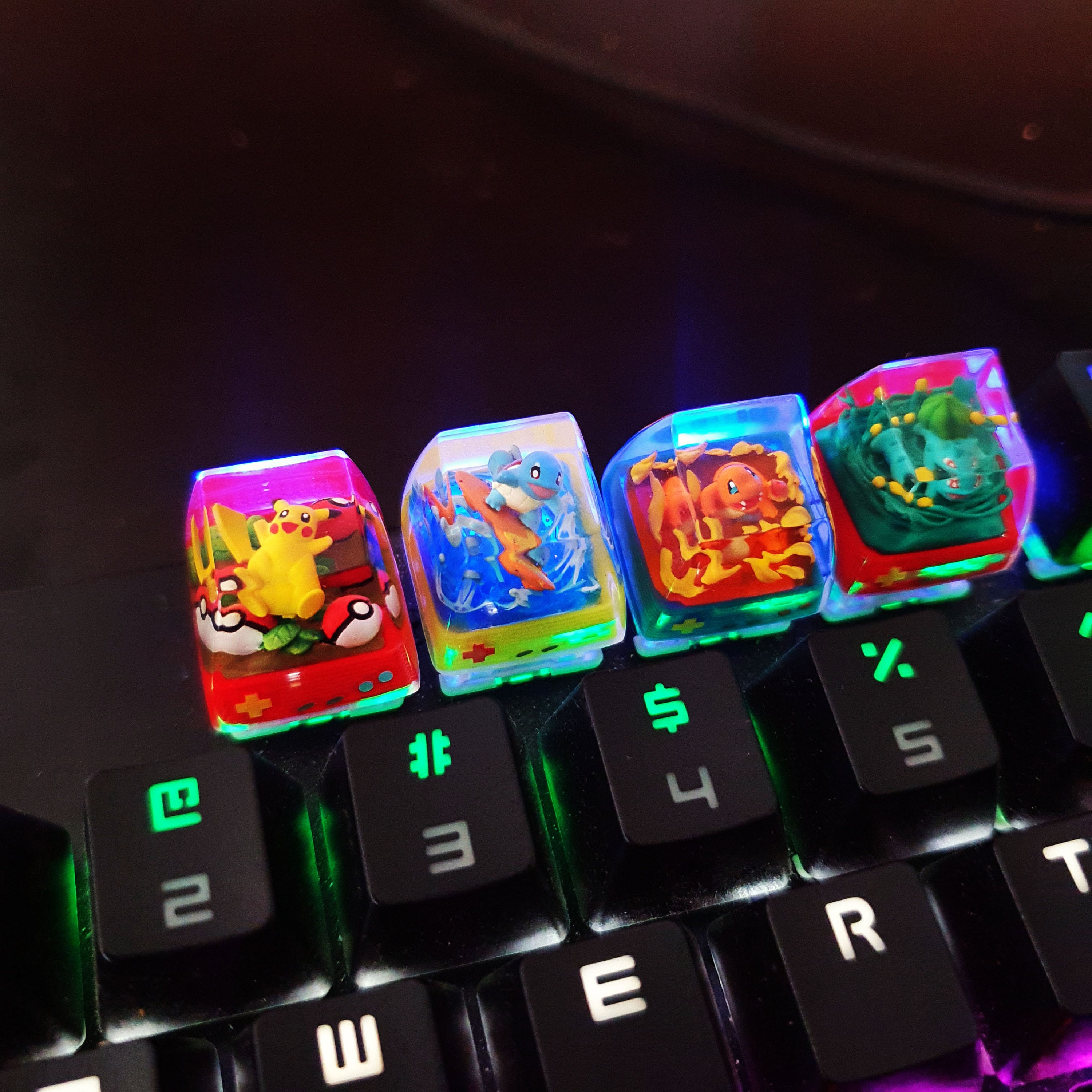 Pokemon Resin Keycaps Handmade Pikachu Charmander Squirtle - Etsy Canada