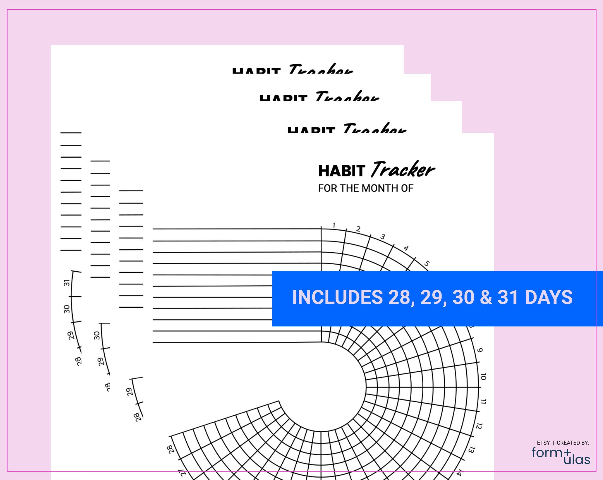 Printable Habit Tracker, Monthly Activity Tracking, Track Routines ...