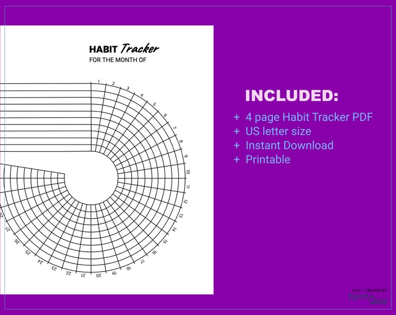 Printable Habit Tracker, Monthly Activity Tracking, Track Routines ...