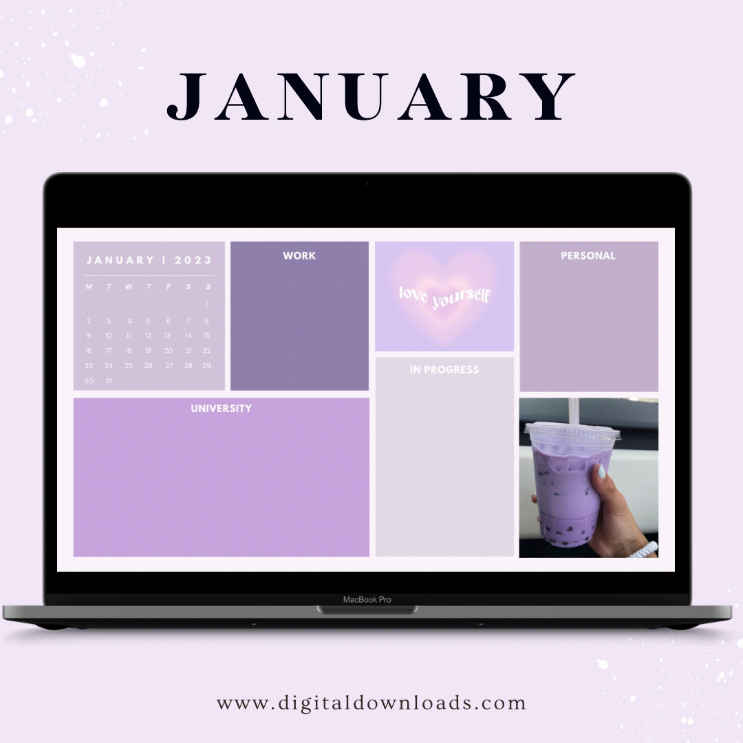 12 CANVA Desktop Wallpaper Organizer Editable Bundle Todo 2023 Monthly ...