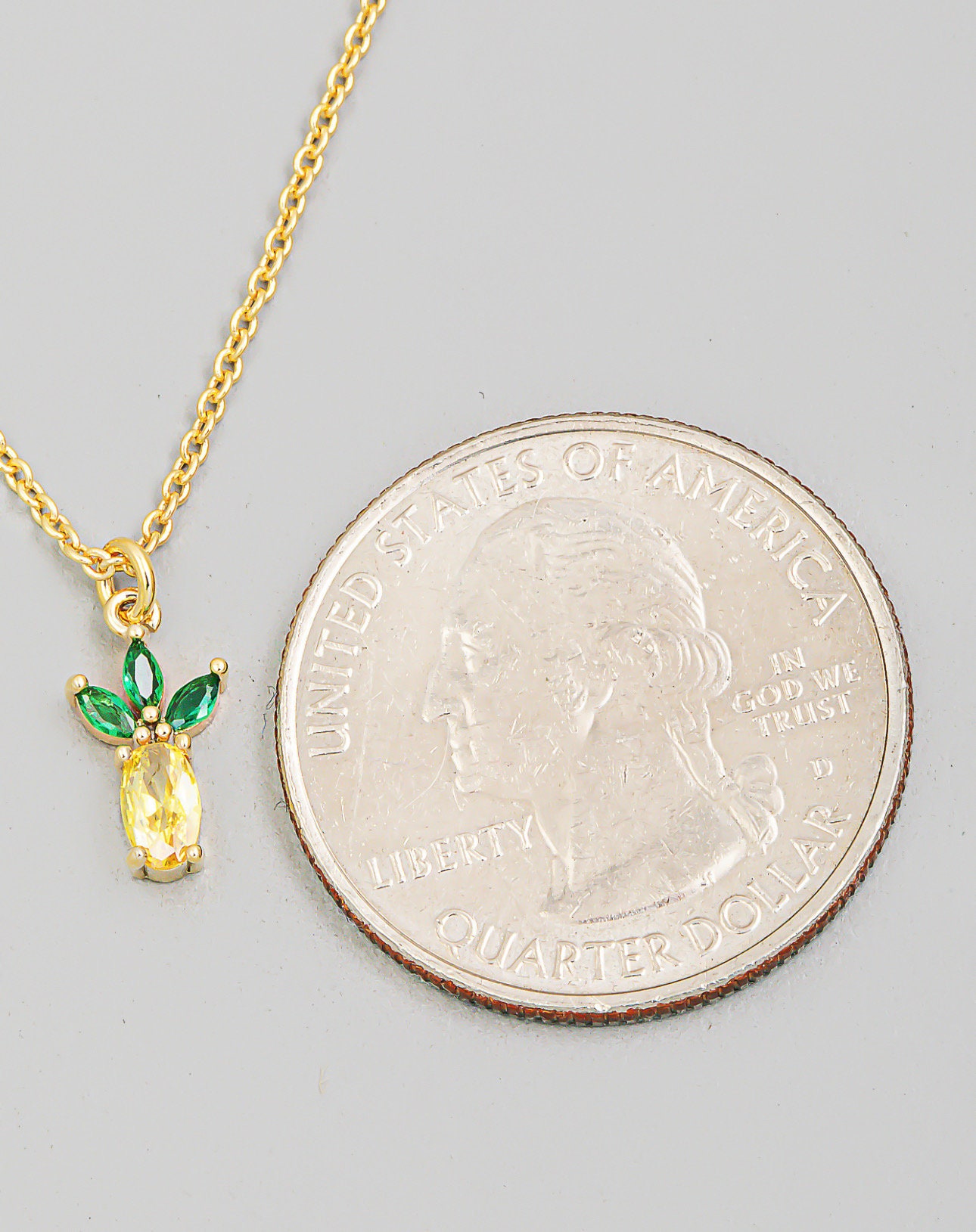Rhinestone Pineapple Charm Chain Necklace, Fruit Necklace - Etsy