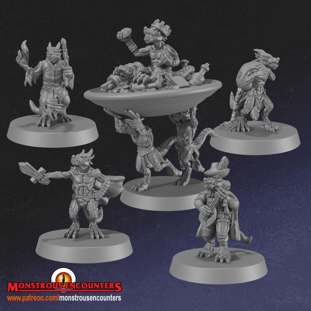 Kobolds Wizard, Bard, Hero, King, Bandit Characters Set Classic ...