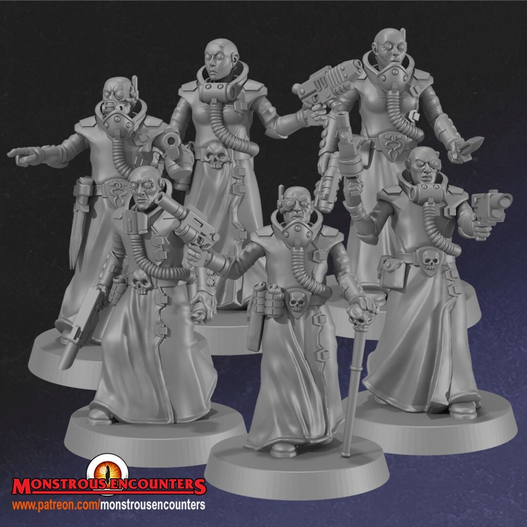 Underhive Gangers 6pcs W Modular Hands and Heads House Umbra Sci-fi ...