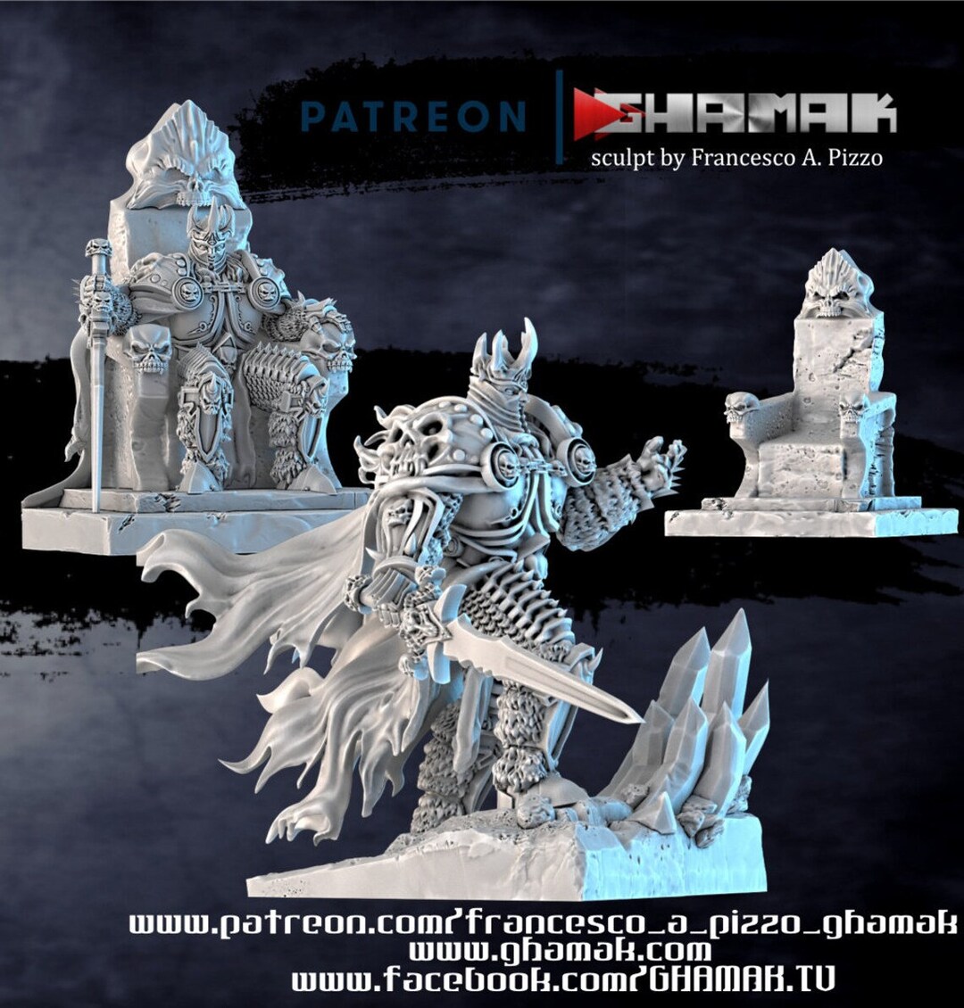 Kosheivs Lich King With Throne Undead Banshee Fantasy 3D Miniature ...