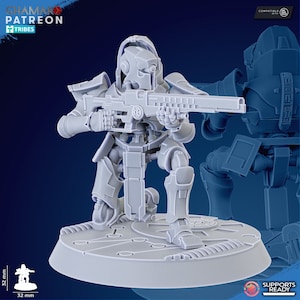 Necro Snipers Undead 10 Modular Minis, 32mm Bases Robots Undying ...