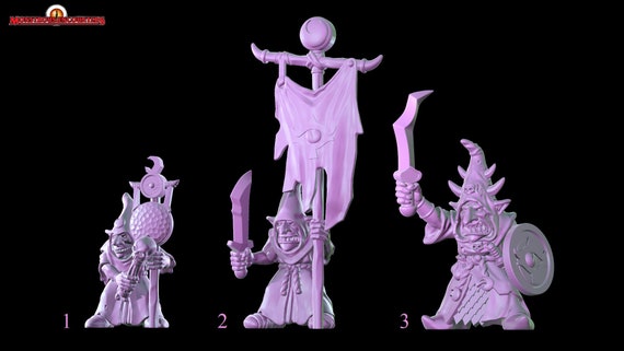Night Goblin Command set of 3 Miniatures 3D Miniature - Etsy