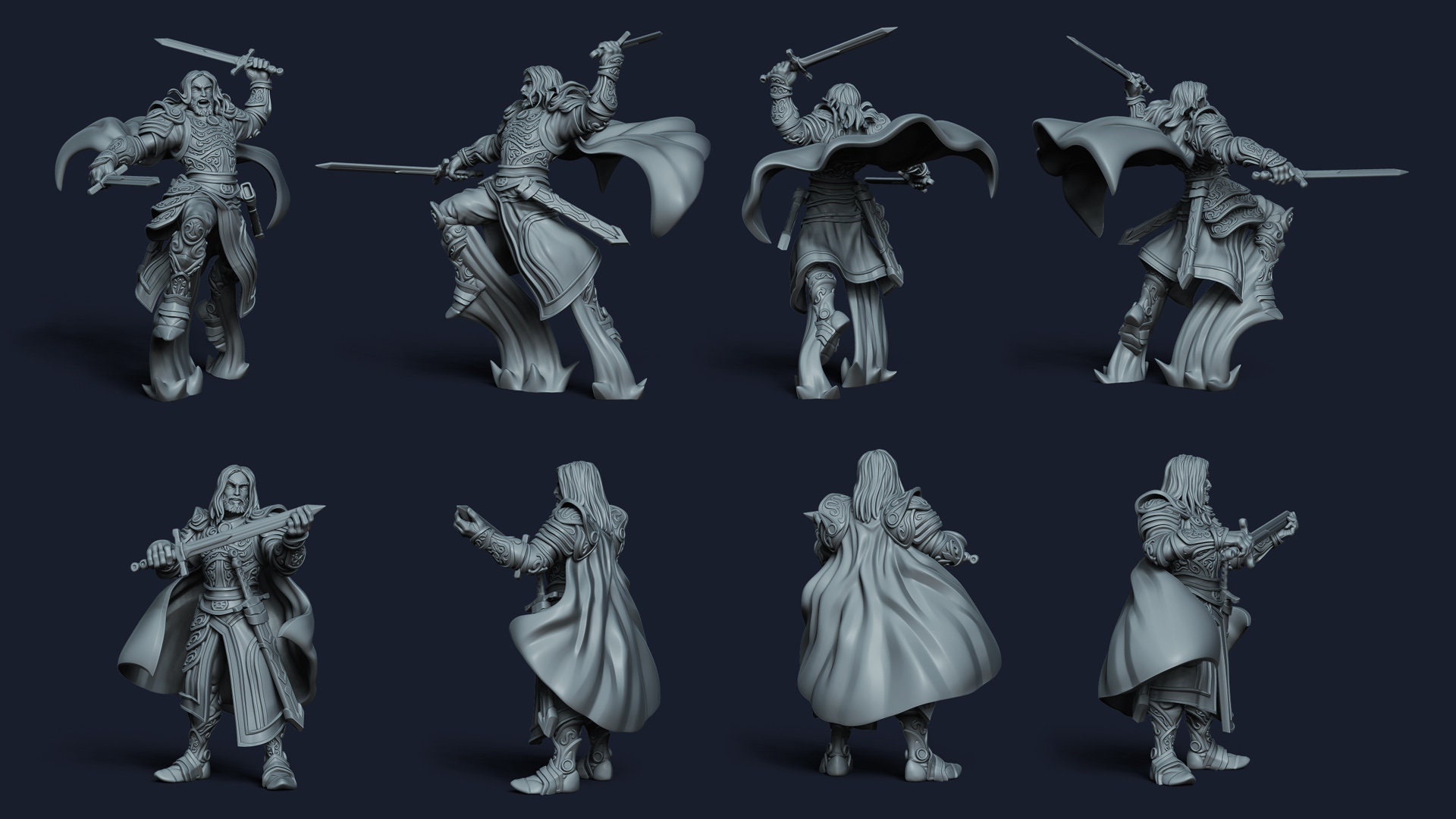 Baldur the Fighter Idle and Action Pose 3D Miniature - Etsy