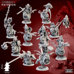 Goblins Pack 10pcs Warriors Miniatures Fantasy 3D Printed 28/32mm Scale ...