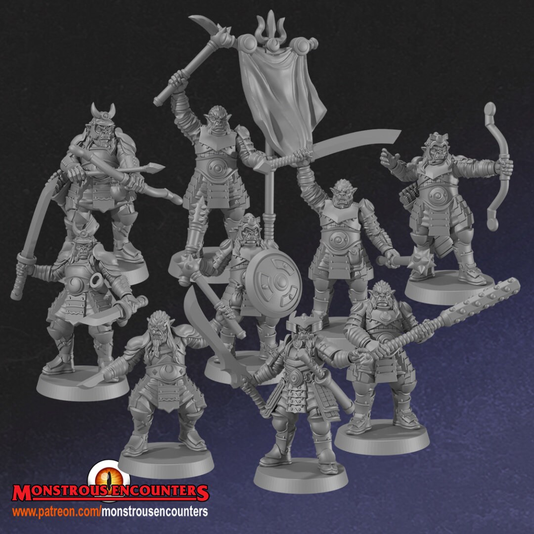 Hobgoblins Pack 9pcs W Modular Hands Warriors Miniatures Fantasy 3D ...