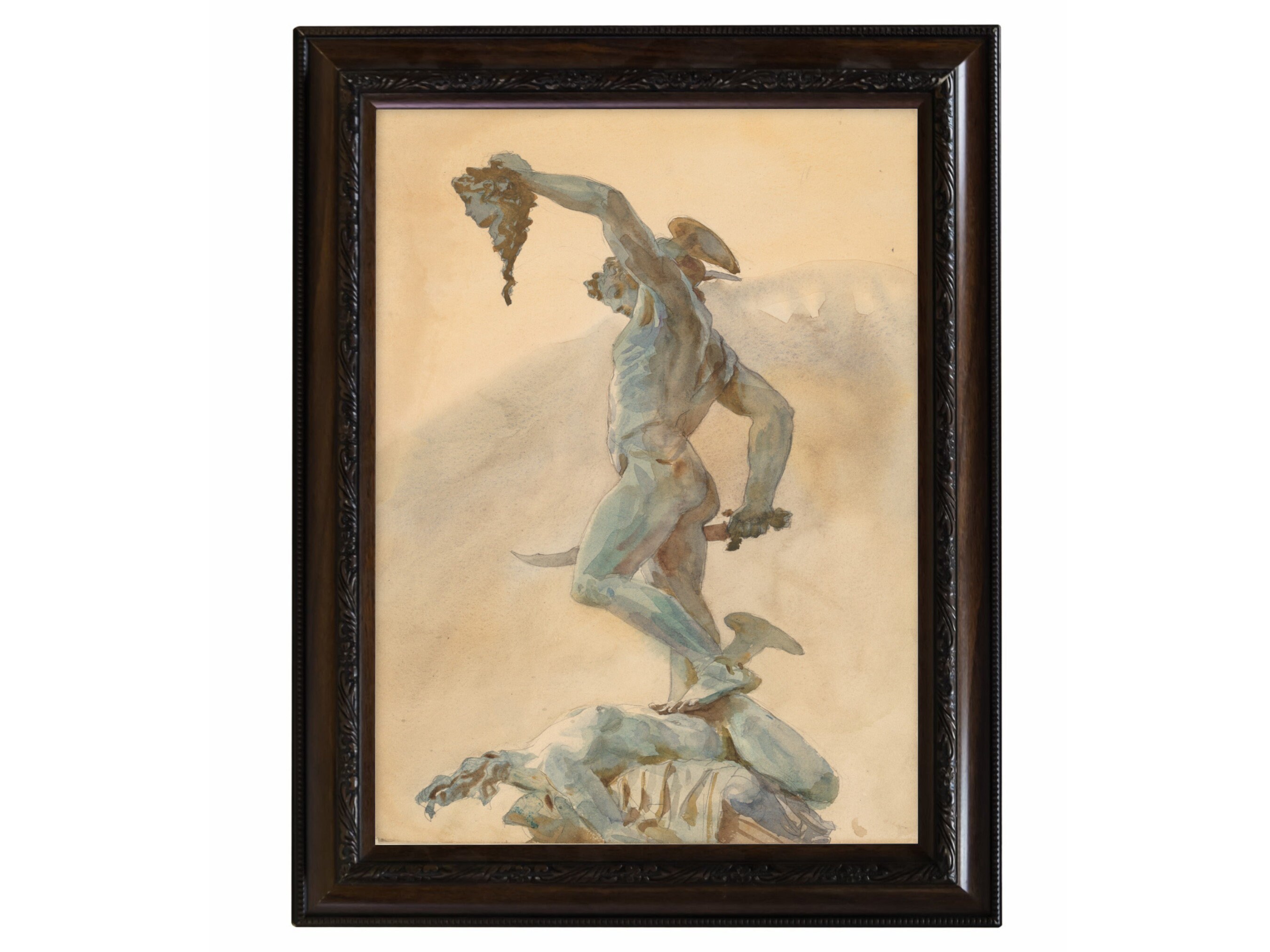 Vintage Drawing of Perseus Sketch for Men Famous Statue - Etsy