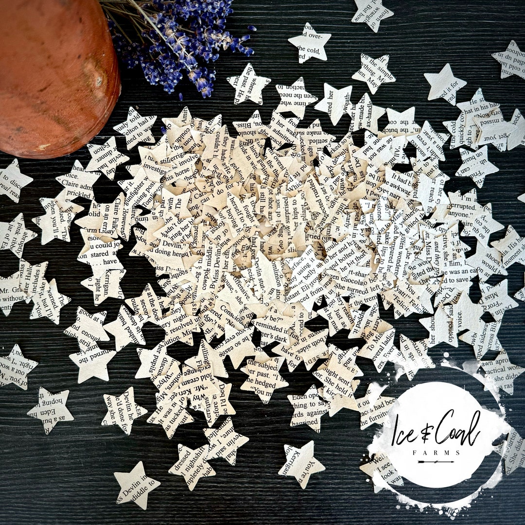 Vintage Book Page Star Confetti Romance Story 1 Size Stars Hand Cut - Etsy