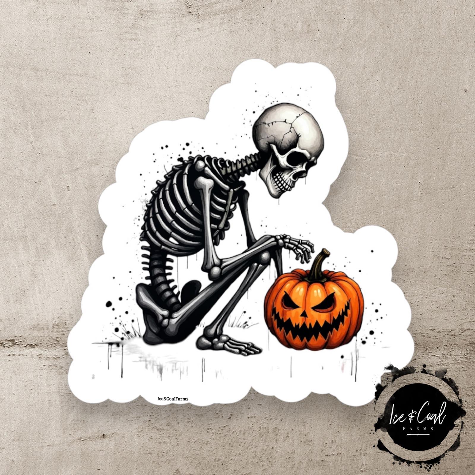 Skeleton, Pumpkin, Bat, Halloween, Creepy, Witch Sticker - Free Ship on ...