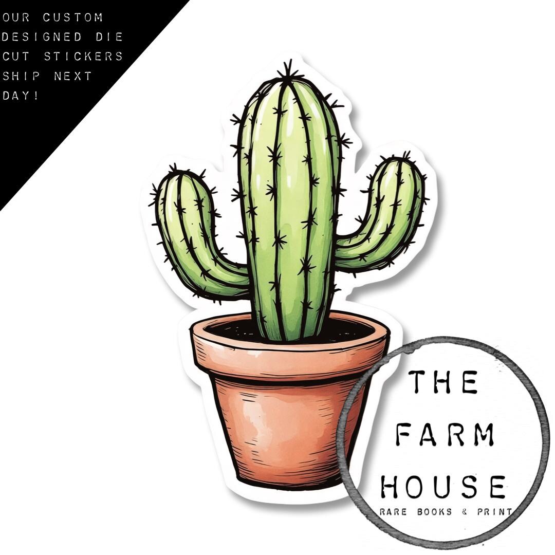 Cactus Die Cut Sticker - Free Ship on Bulk Orders! One Day Ship! - Etsy