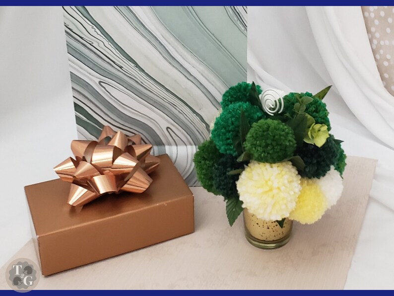 Emerald Green Card Holder | Graduation Card Holder | Green Flower Pom ...
