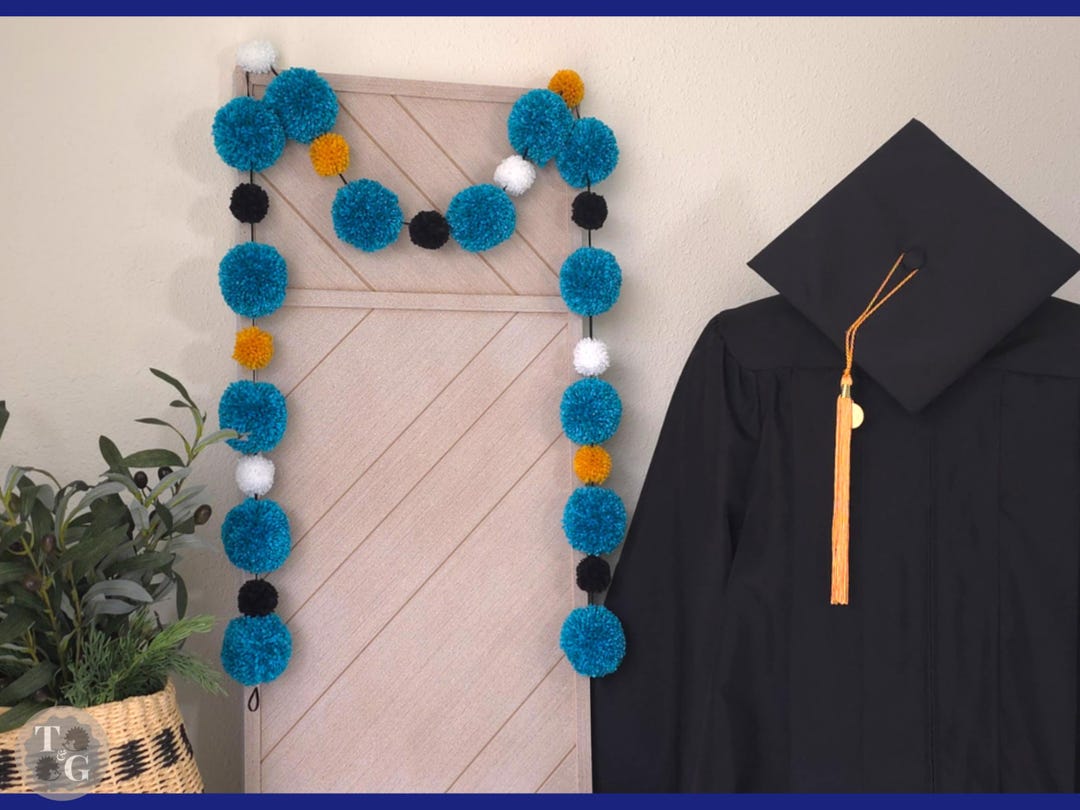 Teal and Black Graduation Garland | Graduation Party Decor | Peacock ...
