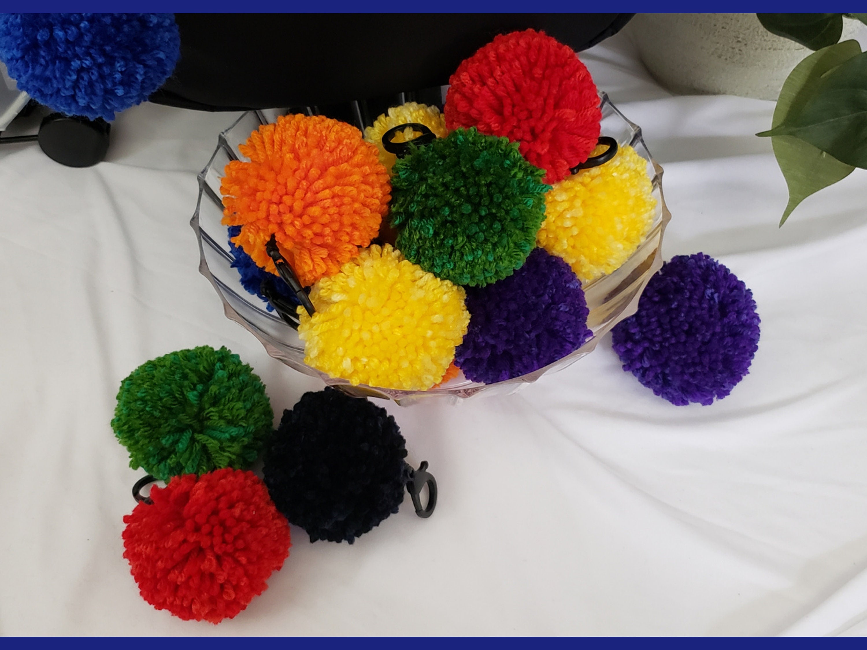 Pom-pom Zipper Pull | Backpack Accessory | Pom-pom Keychain | Party ...