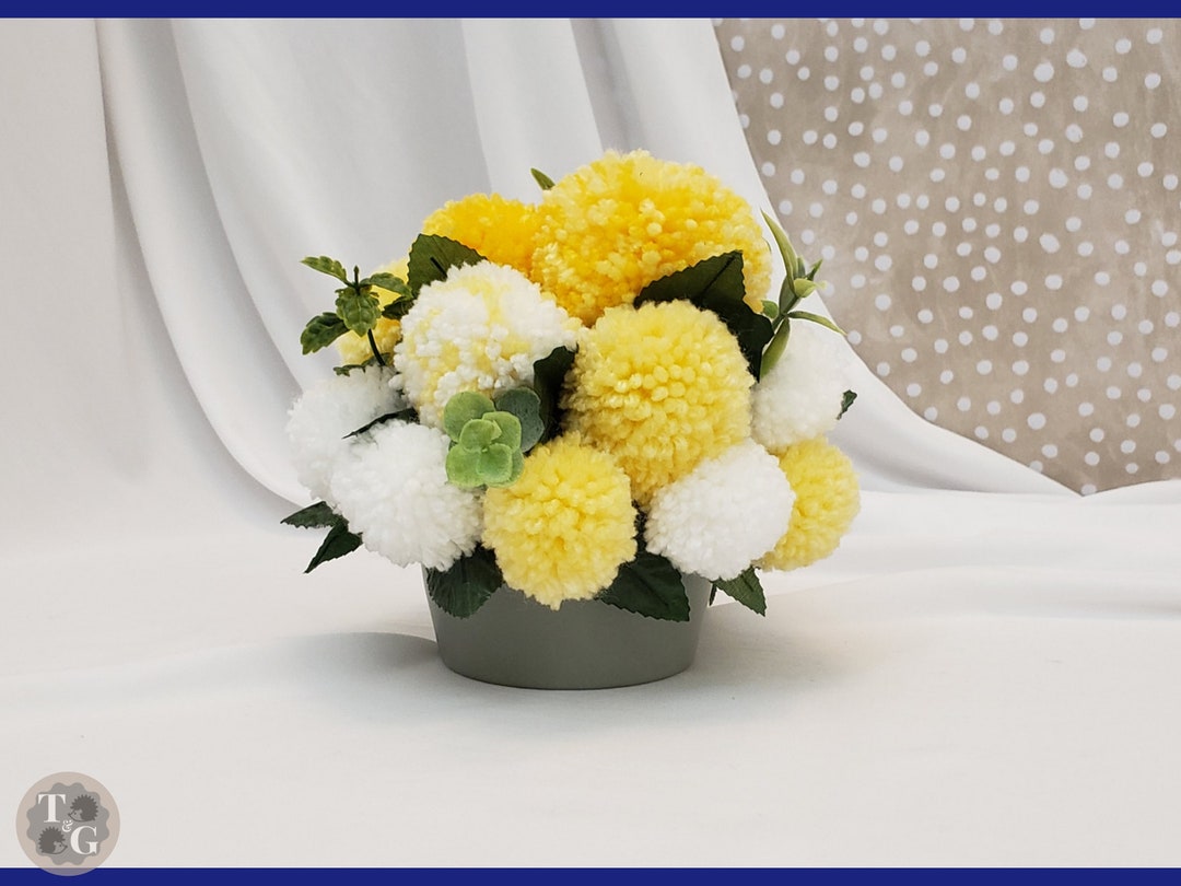 Butter Yellow Flower Arrangement | Spring Decor | Yellow White Décor ...