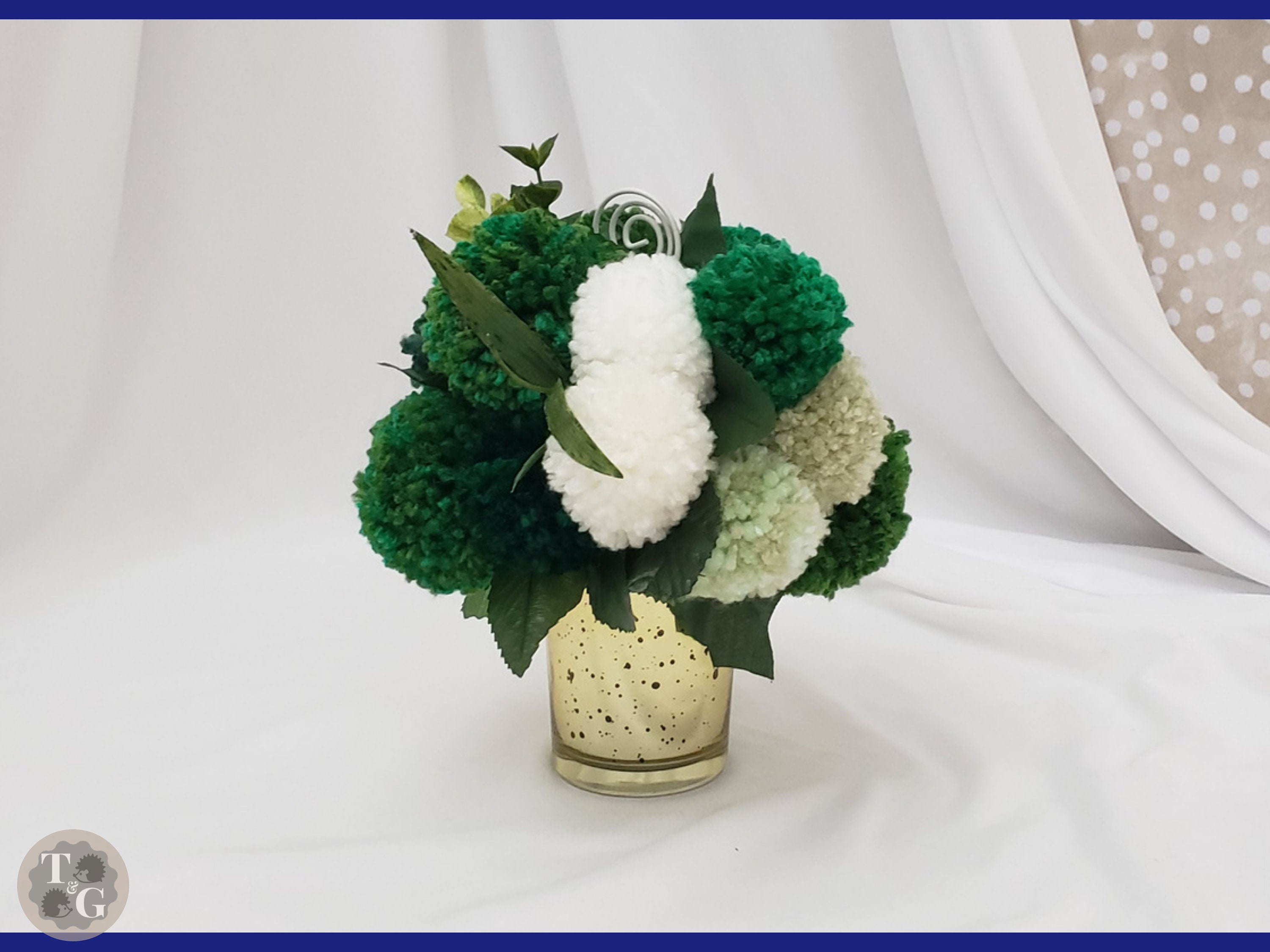 Emerald Green Card Holder Graduation Card Holder Green Flower Pom-pom ...