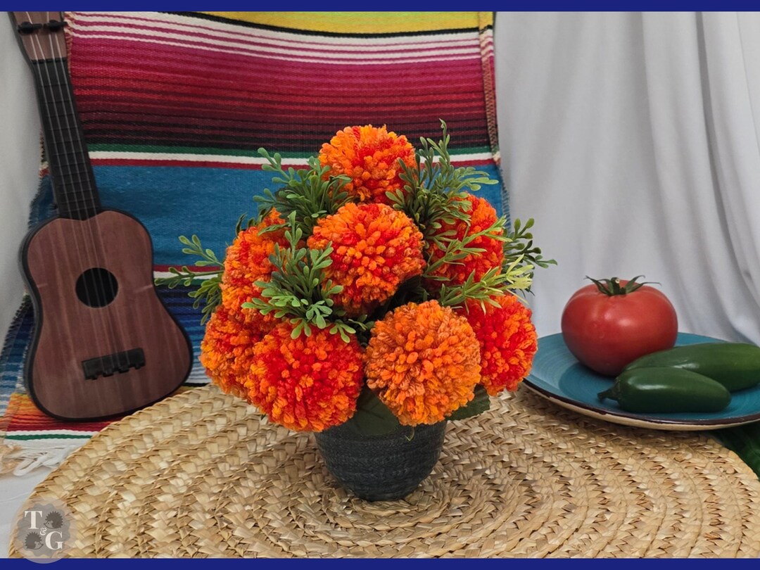 Marigold Bouquet | Handmade Cempasuchil | Dia De Los Muertos Décor ...