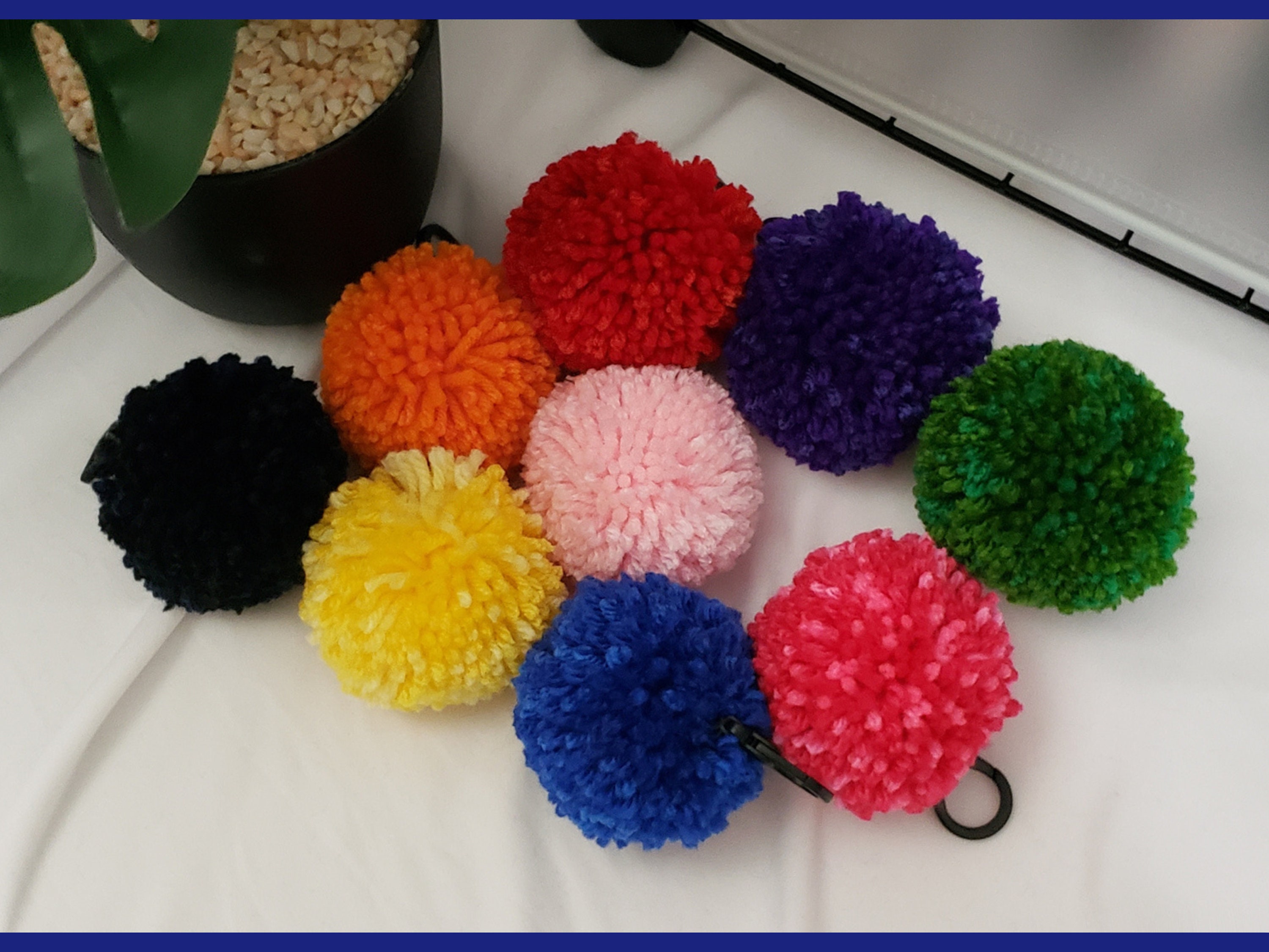 Pom-pom Zipper Pull | Backpack Accessory | Pom-pom Keychain | Party ...