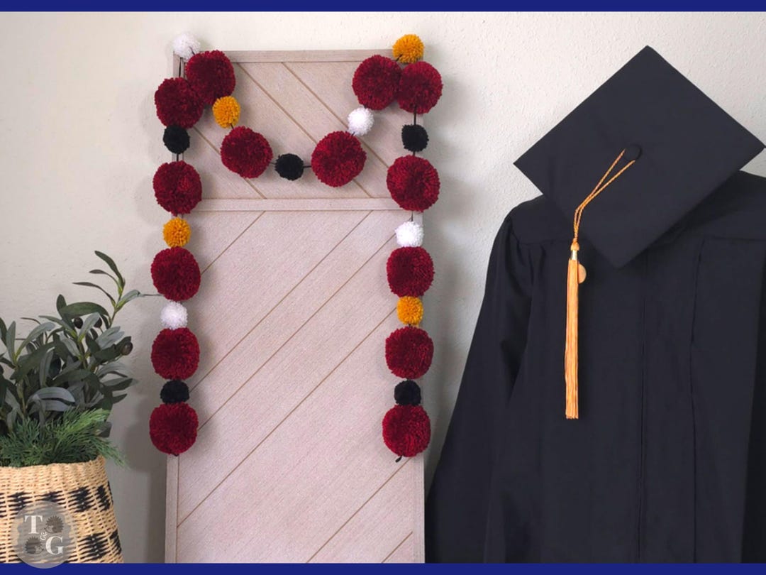 Maroon Black Gold Graduation Garland | Graduation Party Decoration ...