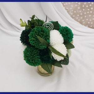 Emerald Green Card Holder | Graduation Card Holder | Green Flower Pom ...
