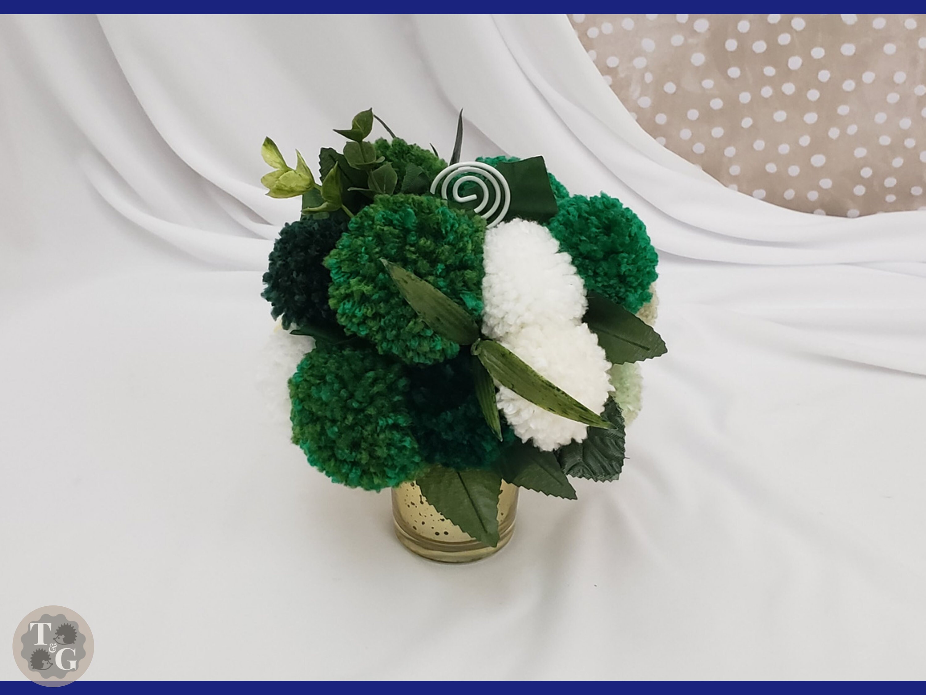 Emerald Green Card Holder | Graduation Card Holder | Green Flower Pom ...