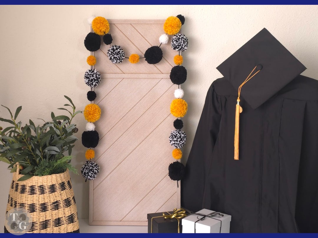 Black Gold Graduation Garland | Graduation Party Decoration | Unique ...