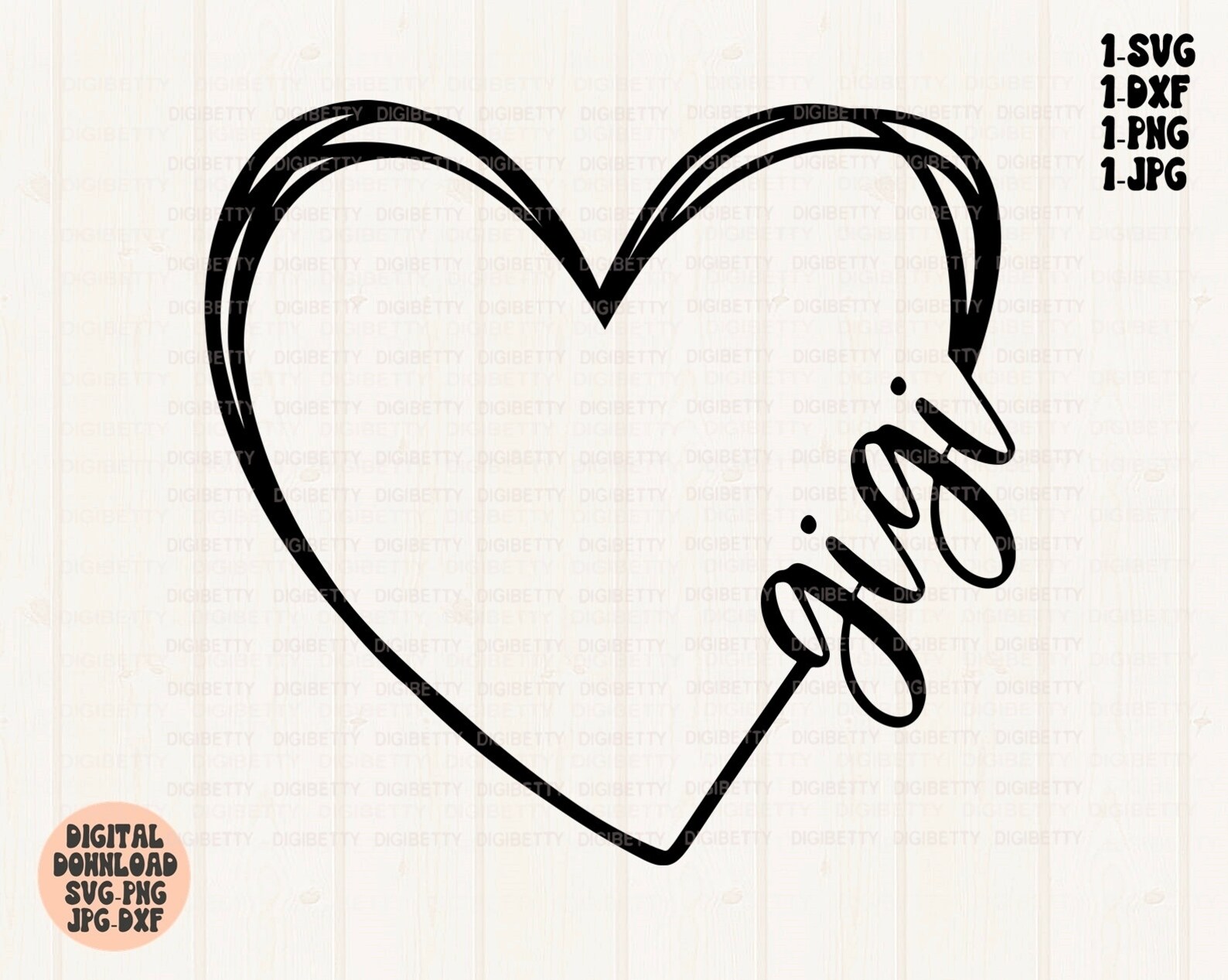 Gigi Heart Svg Png Jpg Dxf Gigi Svg Gigi Cut File - Etsy