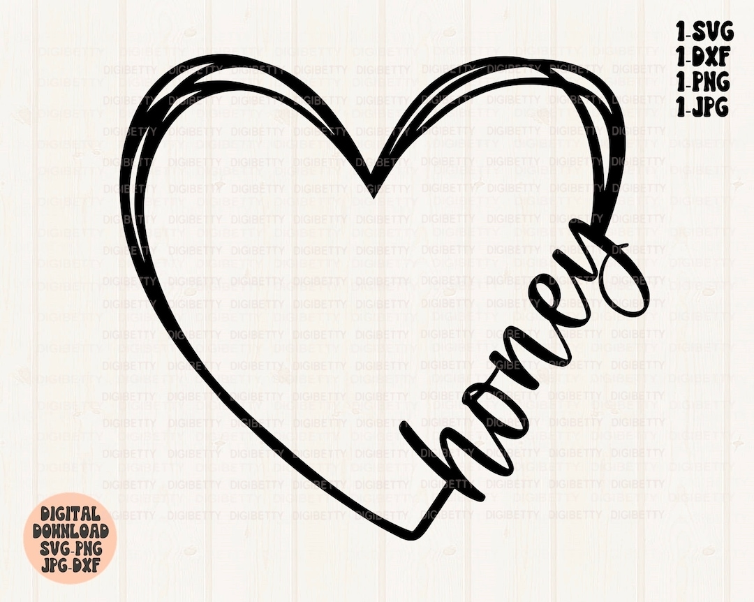Honey Heart Svg Png Jpg Dxf Honey Svg Honey Dxf Honey - Etsy Australia