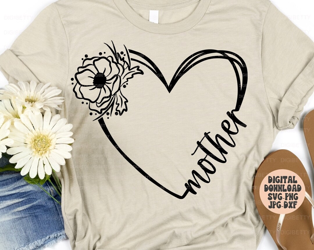 Mother Heart Svg Png Jpg Dxf, Mother Svg, Mother Cut File, Mother's Day ...