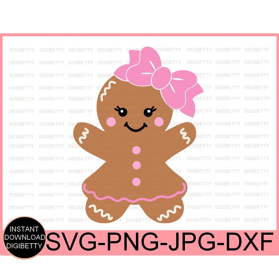 Gingerbread Girl Svg Png Jpg Dxf, Christmas Gingerbread Svg, Christmas ...