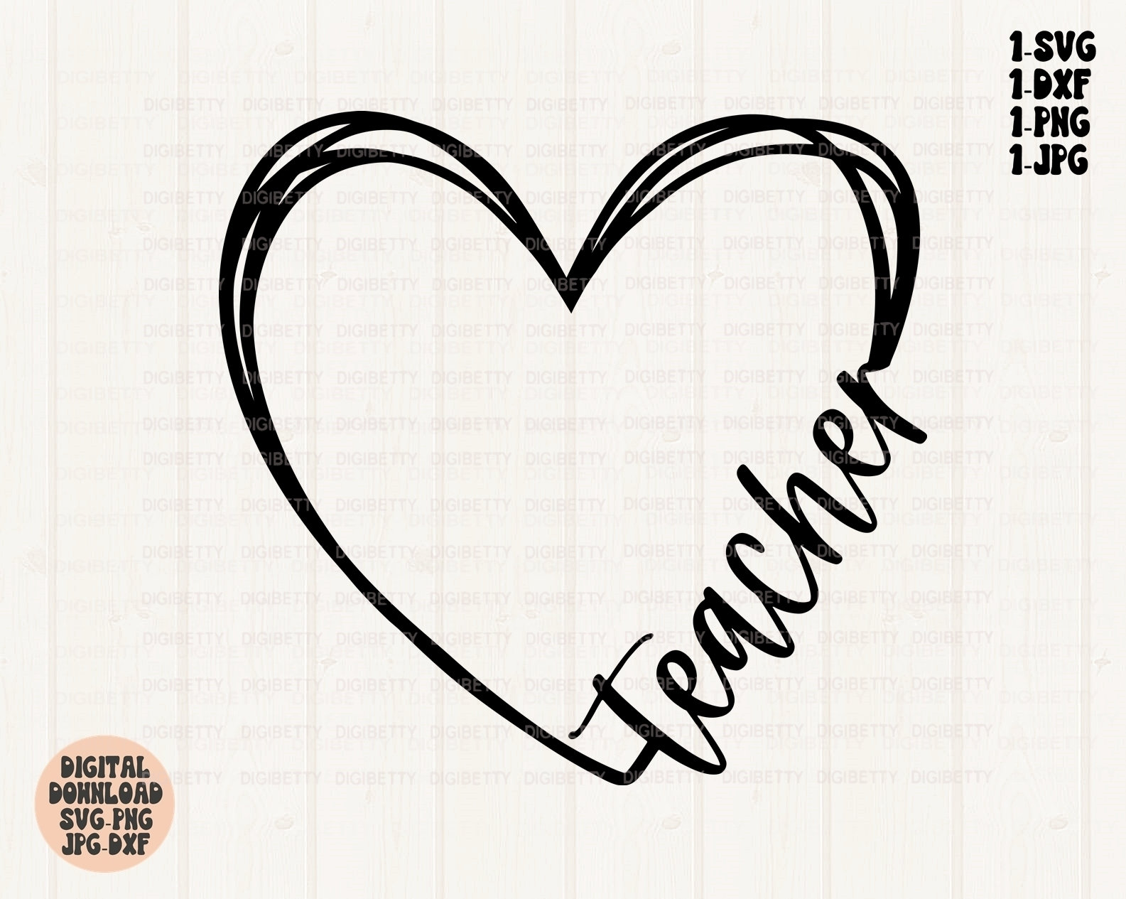 Teacher Heart Svg Png Jpg Dxf Teacher Svg Back to School - Etsy